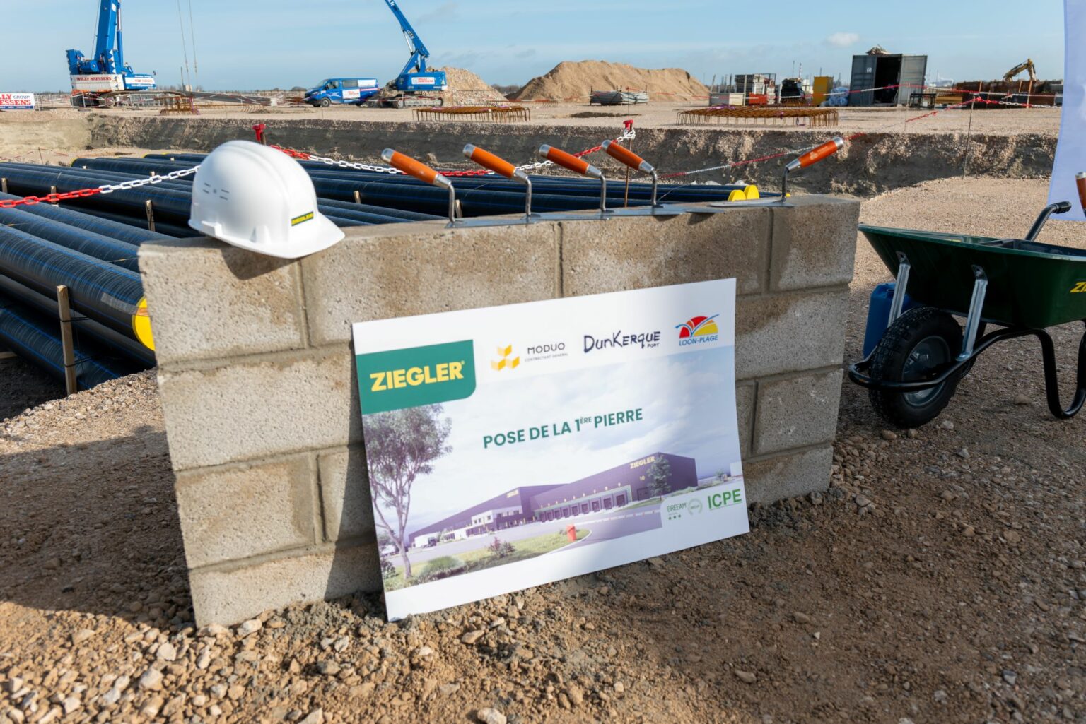 News Ziegler lays the first stone of its future logistics building! - Dunkerque-Port